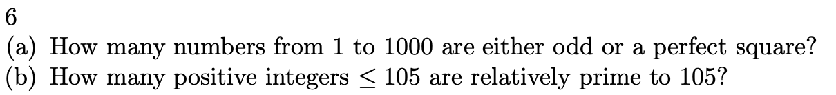 Solved 6(a) ﻿How many numbers from 1 ﻿to 1000 ﻿are either | Chegg.com