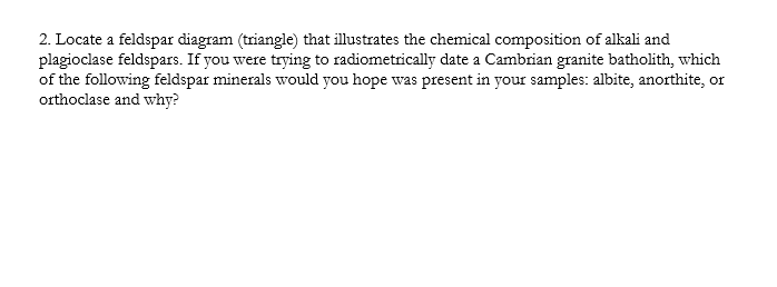 Solved 2. Locate a feldspar diagram (triangle) that | Chegg.com