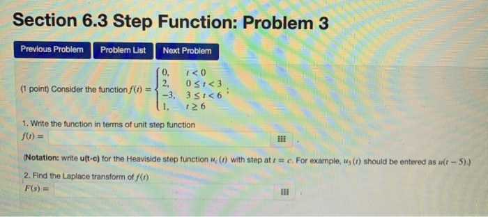 Solved Section 6 3 Step Function Problem 3 Previous Problem