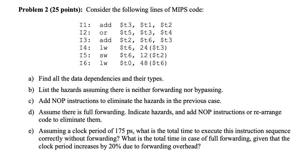 Problem 2 (25 points): Consider the following lines | Chegg.com