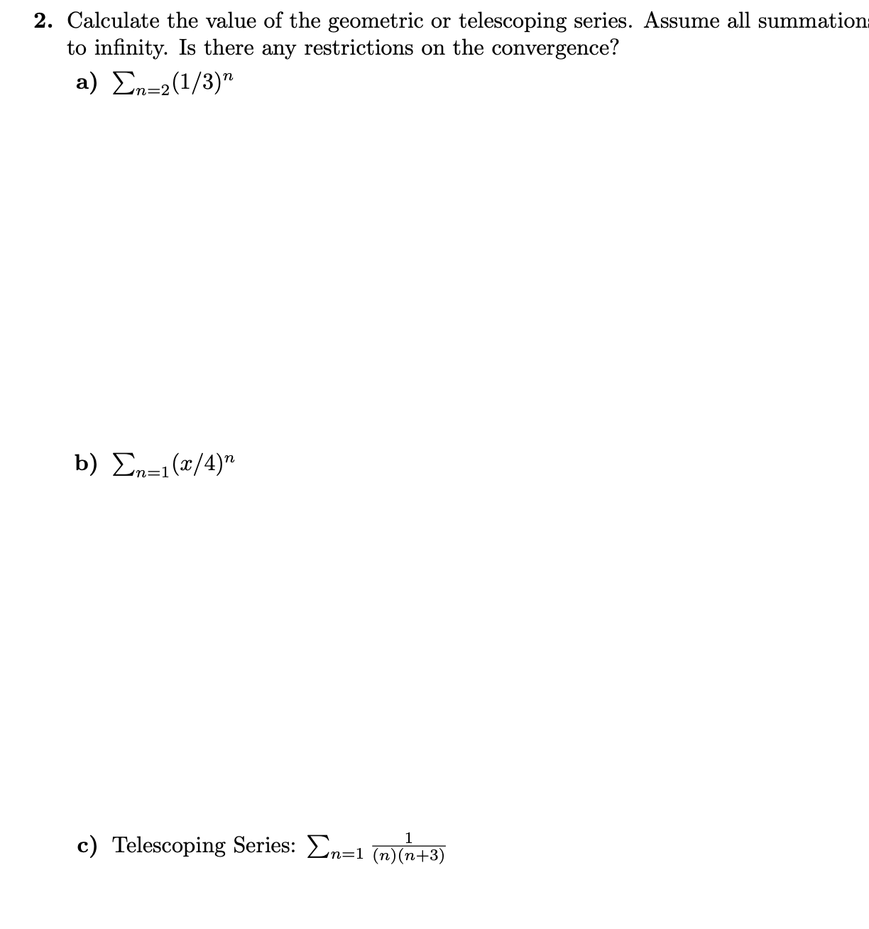 Solved 2. Calculate the value of the geometric or | Chegg.com
