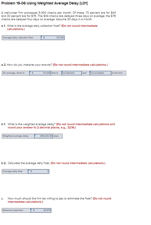 Solved Problem 19-06 Using Weighted Average Delay [LO1] A | Chegg.com
