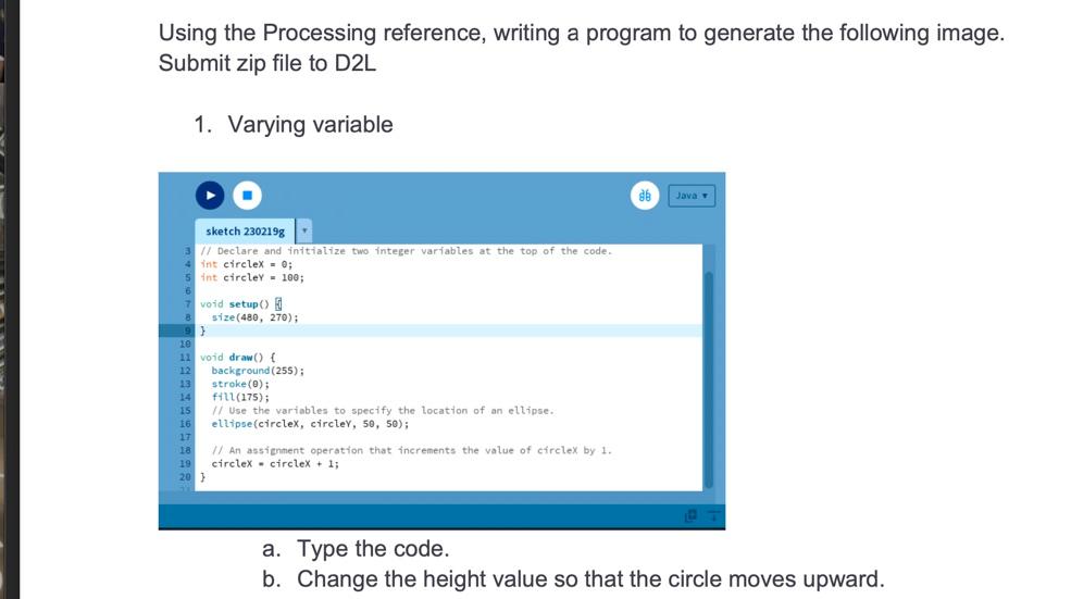 Solved // Zoog again size (480,270); background (255); | Chegg.com