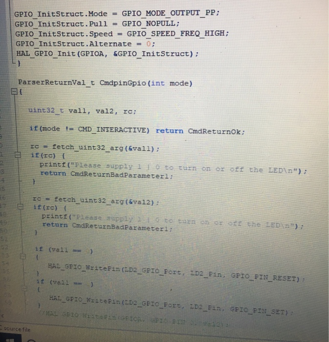 write linux code using ubantu for ADC on stm32f303 | Chegg.com