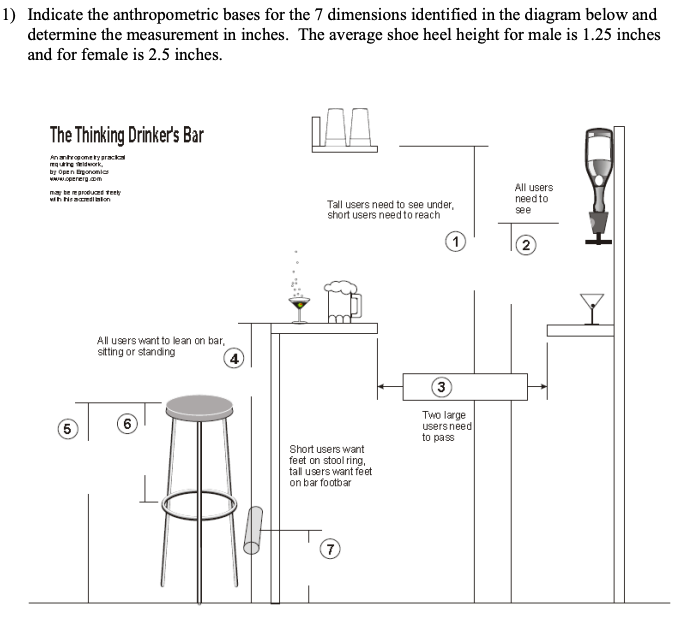Solved 1) Indicate the anthropometric bases for the 7 | Chegg.com