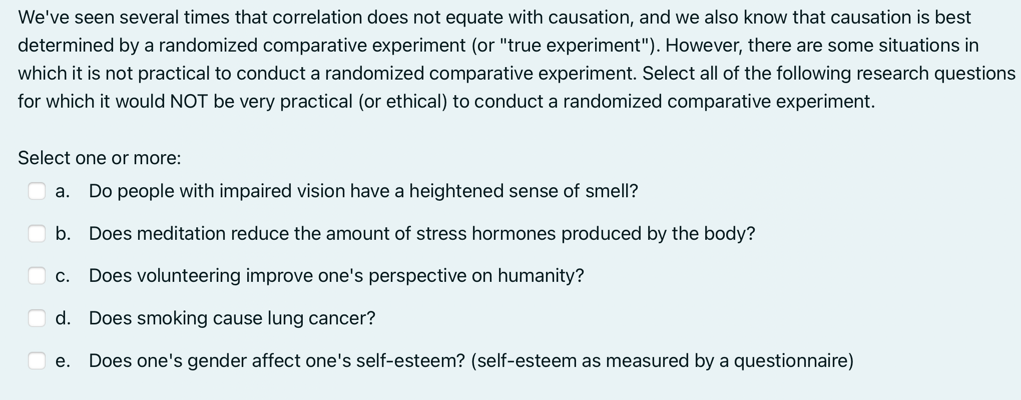 Solved We've seen several times that correlation does not | Chegg.com