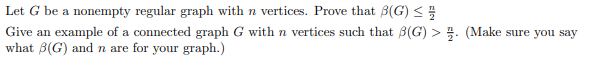 Solved Let G be a nonempty regular graph with n vertices. | Chegg.com