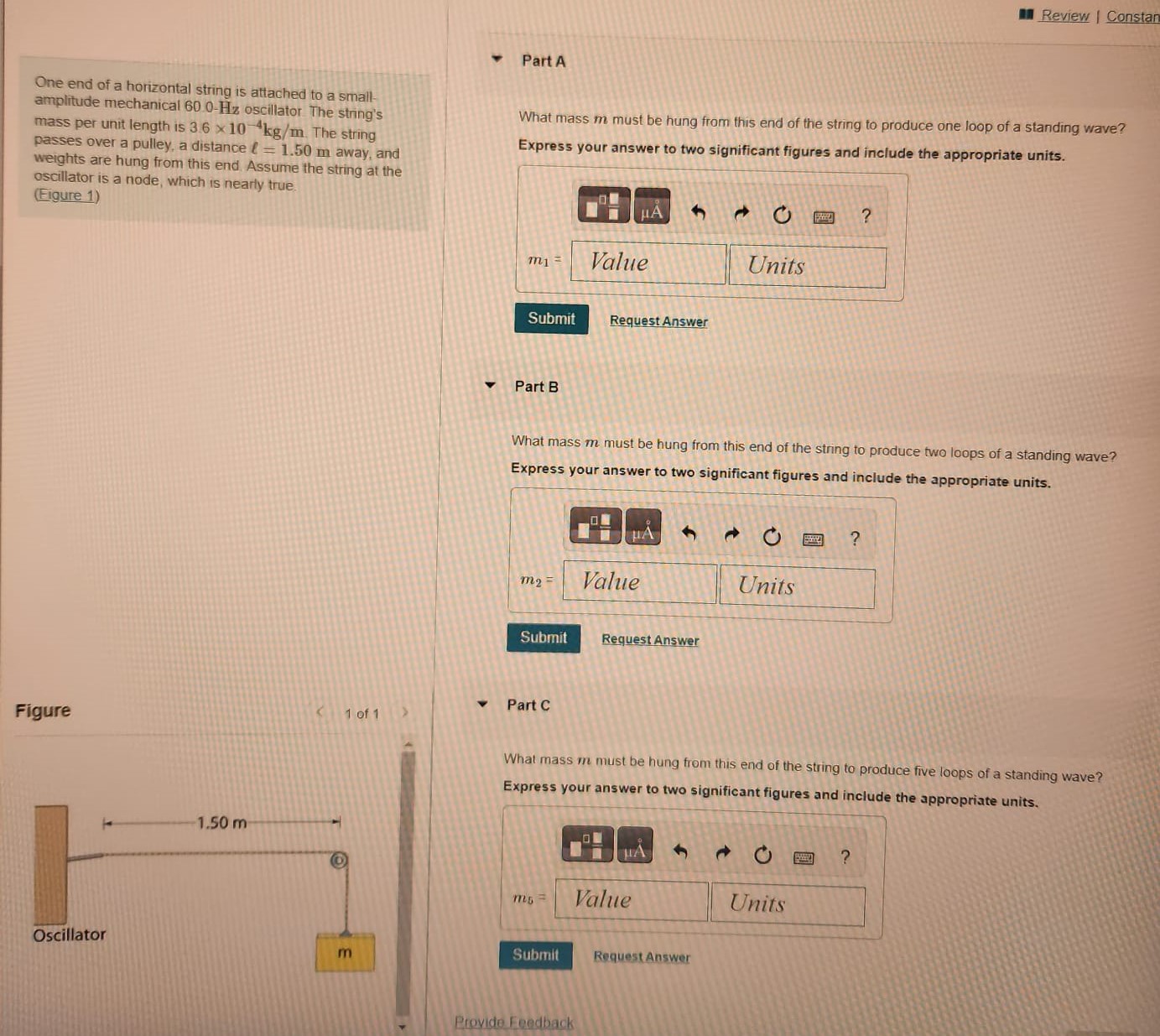 Solved One end of a horizontal string is attached to a | Chegg.com