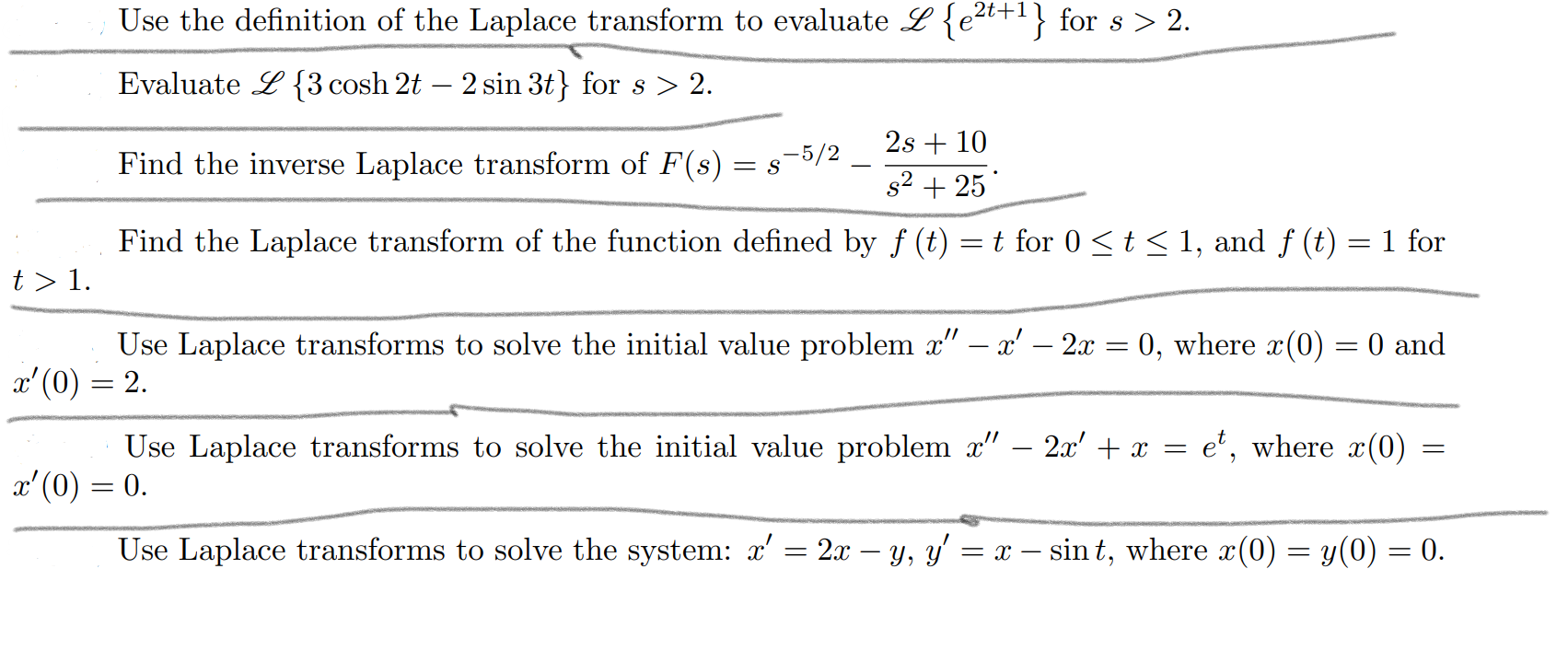 Solved 2t Use the definition of the Laplace transform to | Chegg.com