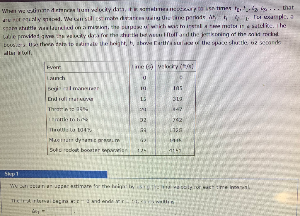 Solved When we estimate distances from velocity data, it is | Chegg.com