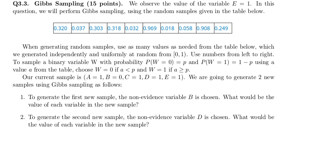 Assume the following Bayes Net and corresponding | Chegg.com