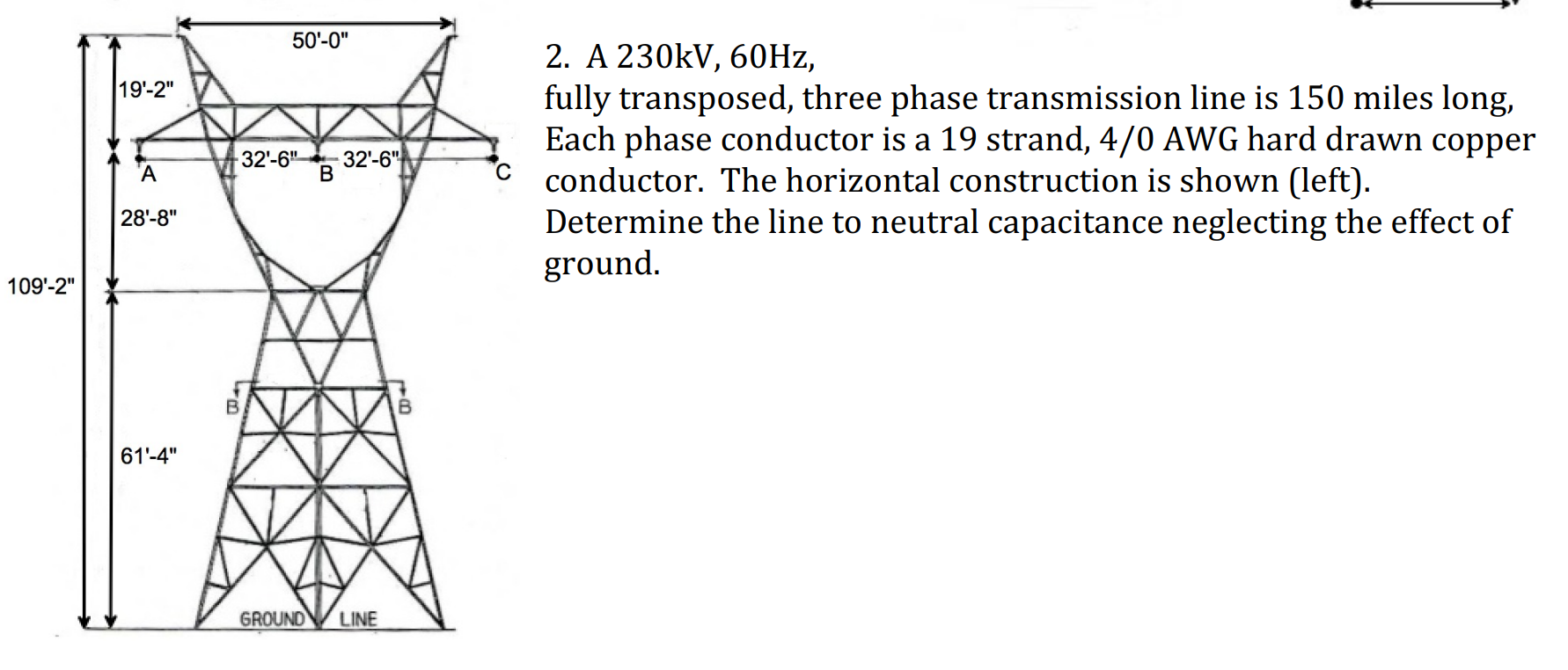 Solved 2. A 230kV,60 Hz, fully transposed, three phase | Chegg.com