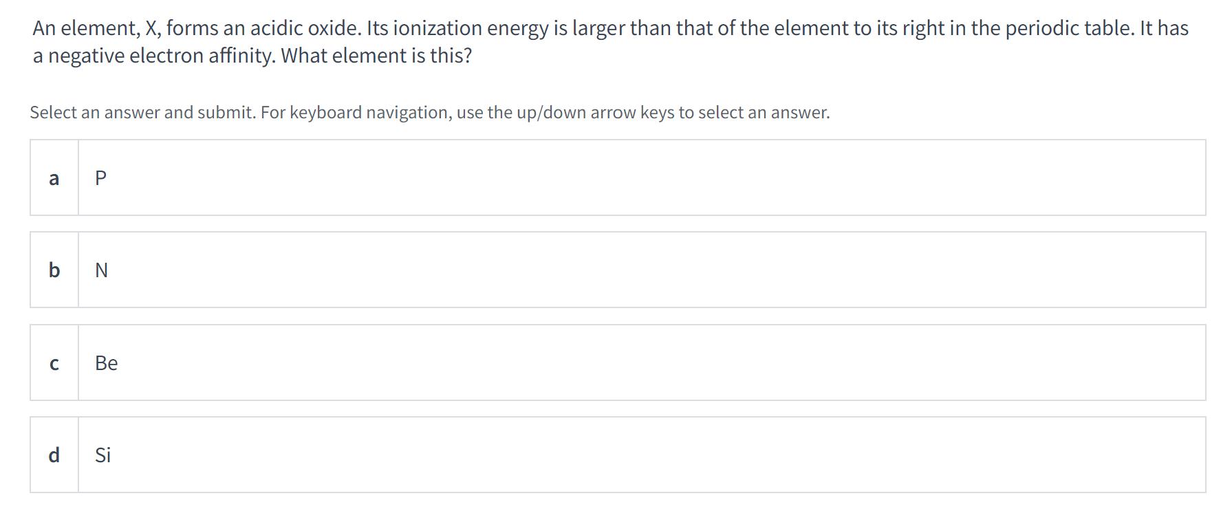 Solved An element, X, forms an acidic oxide. Its ionization | Chegg.com