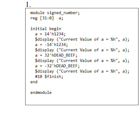 Solved Using verilog display the output of the following | Chegg.com