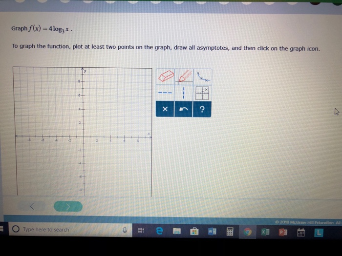 Solved Graph/(x) = 4 log3. To graph the function, plot at | Chegg.com