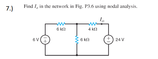 Solved Find Io in the network in Fig. P3.6 using nodal | Chegg.com