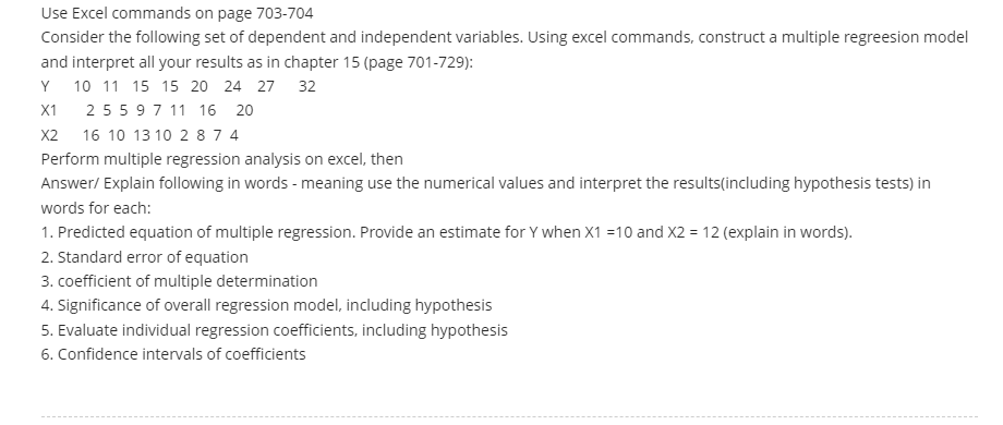 Solved Use Excel Commands On Page 703 704 Consider The 2814