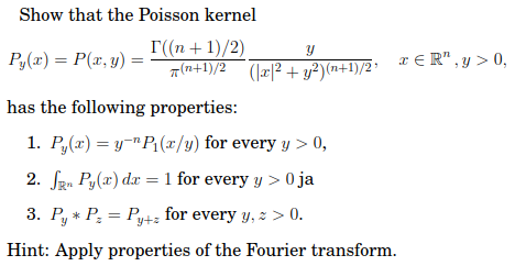 Solved Show that the Poisson kernel | Chegg.com