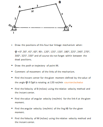 - Draw the positions of this four-bar linkage | Chegg.com