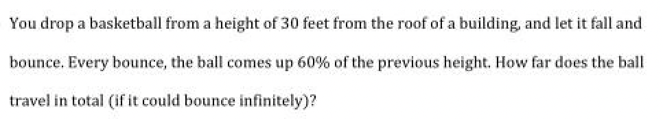 Solved You drop a basketball from a height of 30 ﻿feet from | Chegg.com