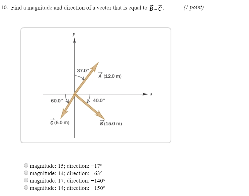 Solved 10. Find a magnitude and direction of a vector that | Chegg.com