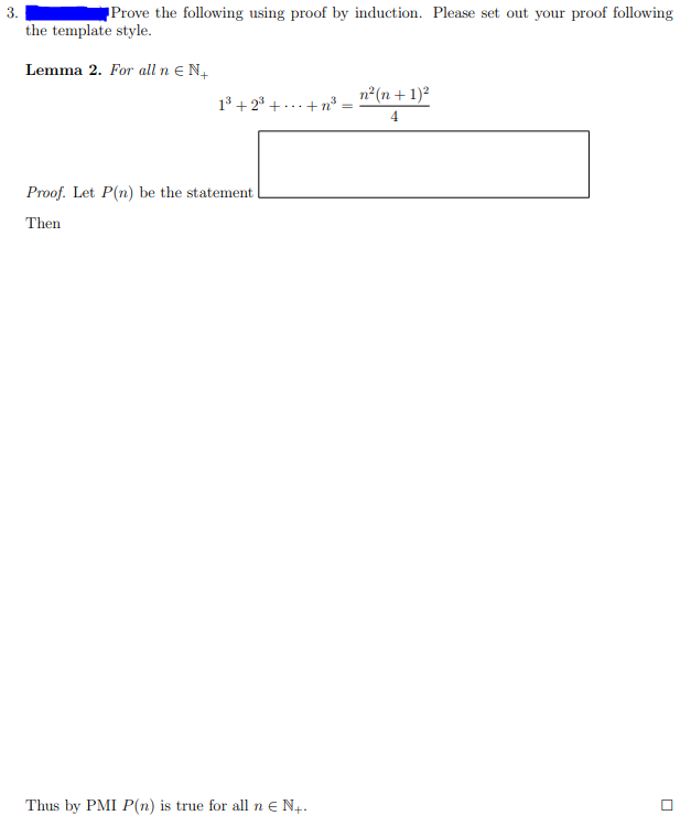 Solved 3. Prove the following using proof by induction. | Chegg.com