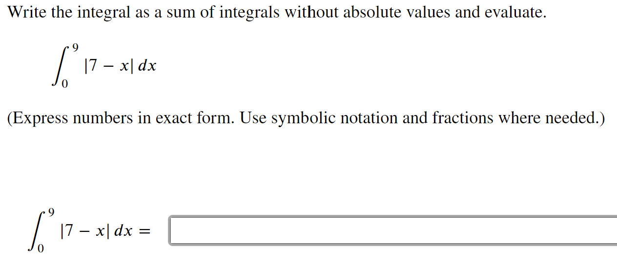 Solved Write the integral as a sum of integrals without | Chegg.com
