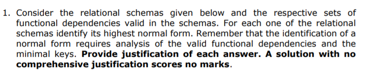 Solved 1. Consider the relational schemas given below and | Chegg.com