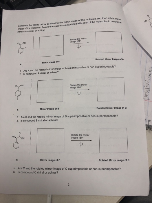 Solved mirror Complete the boxes below by drawing the mirror | Chegg.com