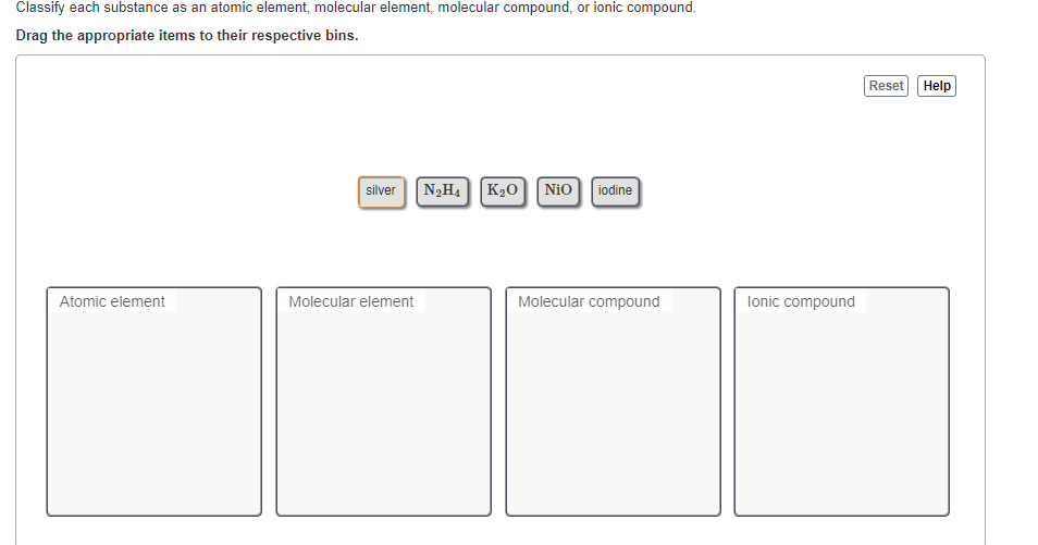 Solved Classify each substance as an atomic element, | Chegg.com