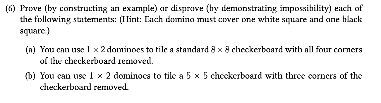Solved 6) Prove (by constructing an example) or disprove (by | Chegg.com