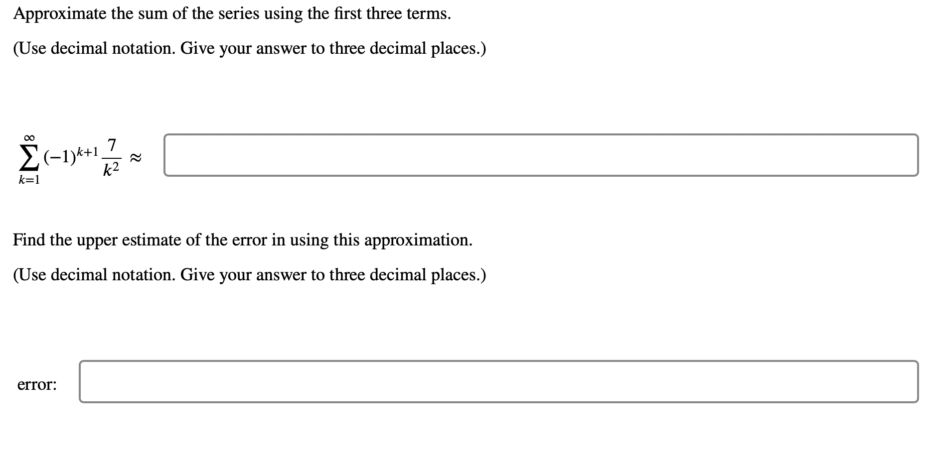 Solved Approximate the sum of the series using the first | Chegg.com