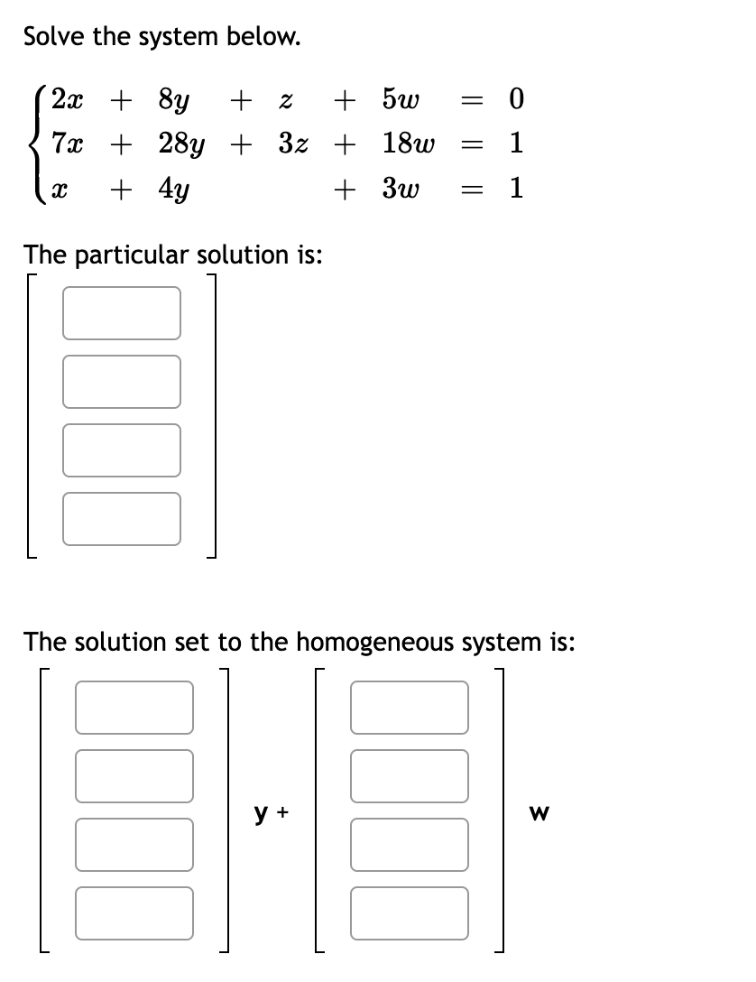 Solved Solve the system below. | Chegg.com