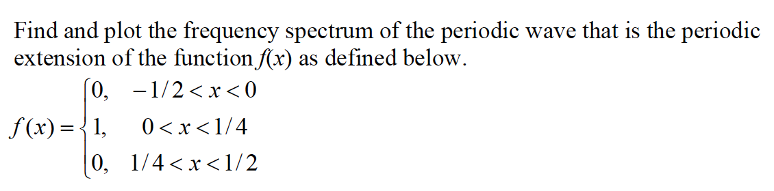 Solved Find and plot the frequency spectrum of the periodic | Chegg.com