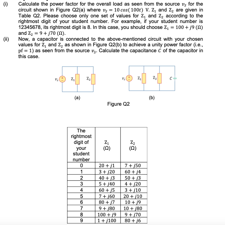 Solved (i) Calculate the power factor for the overall load | Chegg.com