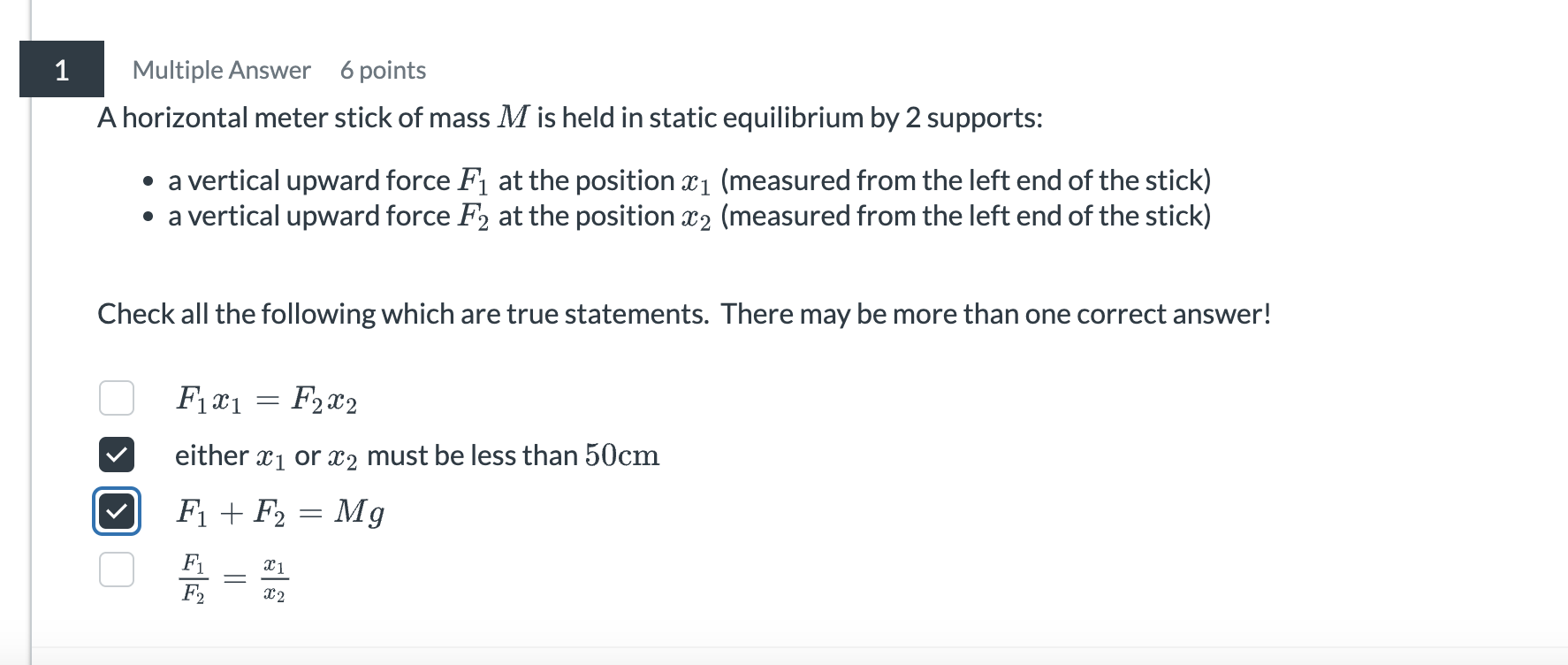 Solved A horizontal meter stick of ﻿mass M is ﻿held in | Chegg.com