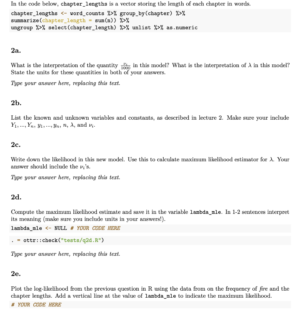 In the code below, chapter_lengths is a vector | Chegg.com