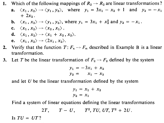 Solved ONLY 1 AND 3 1. Which of the following mappings of R2 | Chegg.com