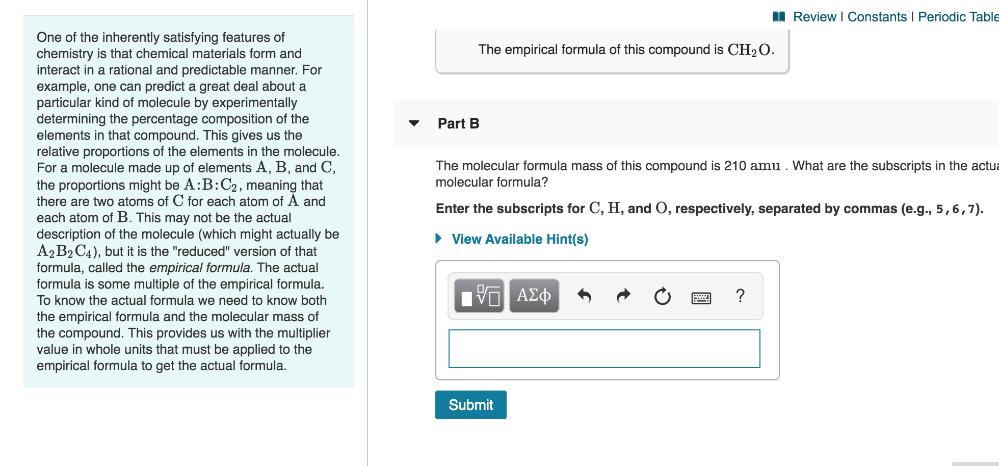 Solved MI Review | Constants | Periodic Table The empirical | Chegg.com