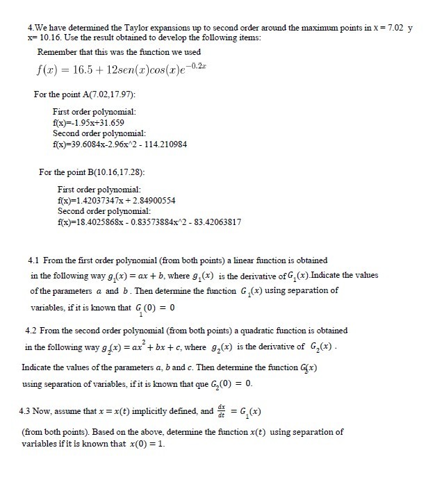 Solved We have determined the Taylor expansions up to second | Chegg.com