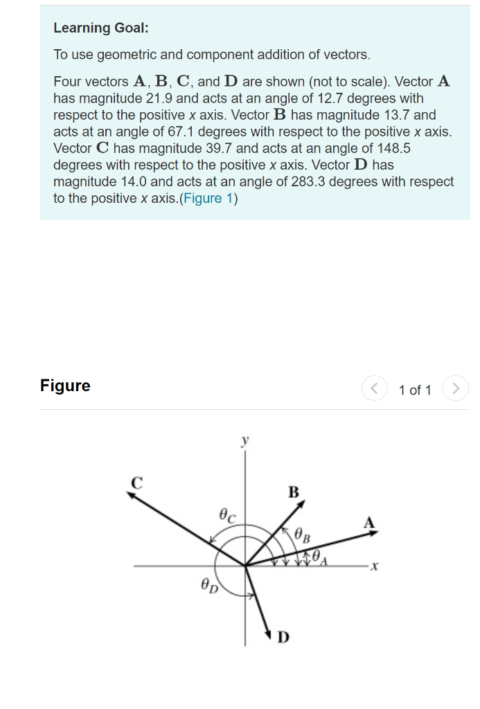 Solved Learning Goal: To use geometric and component | Chegg.com