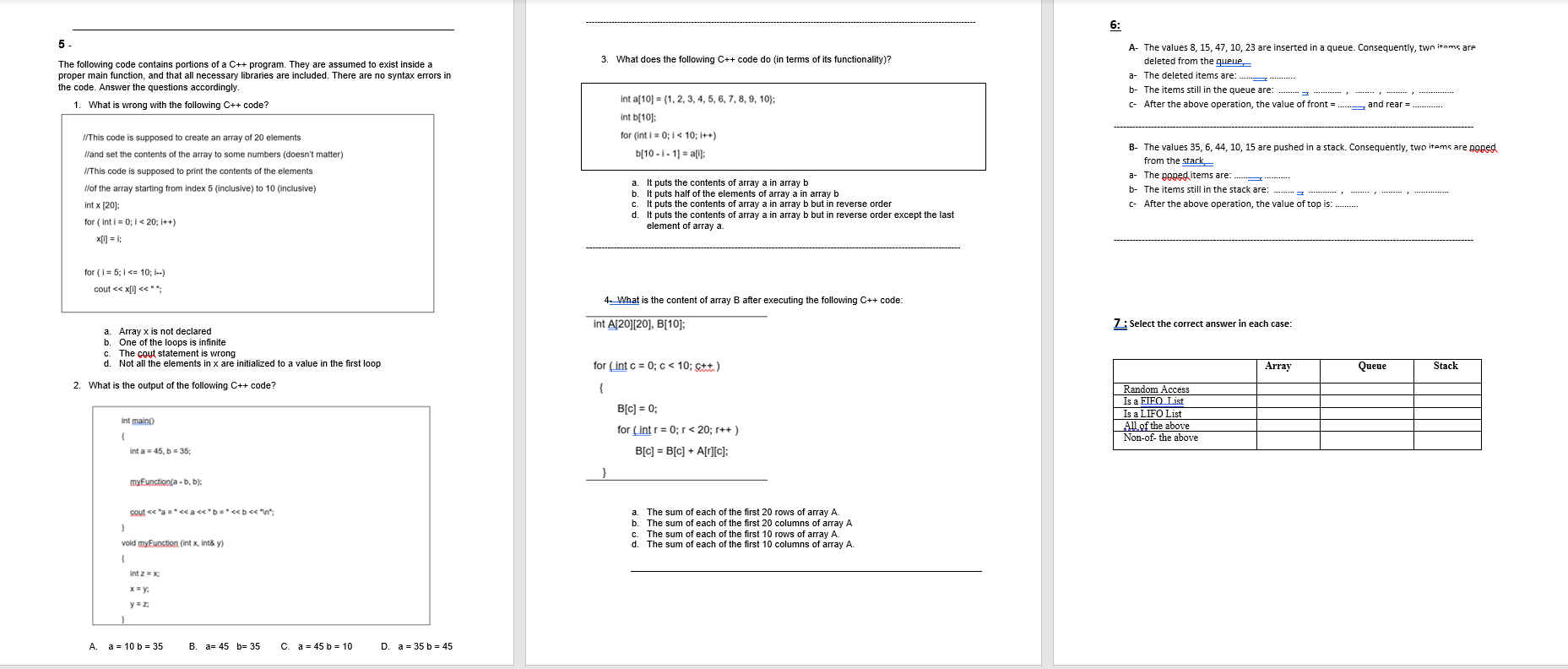 Solved 5 - The following code contains portions of a C++ | Chegg.com