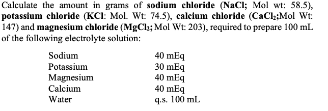 Solved 2. Calculate the osmolarity of the above solution 3. | Chegg.com