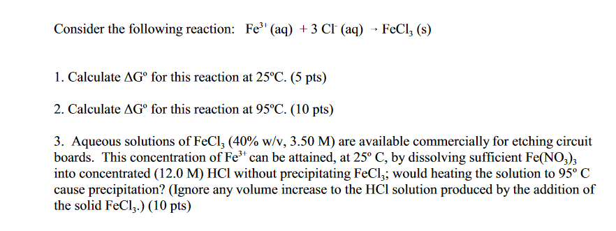 Solved Consider the following reaction: | Chegg.com