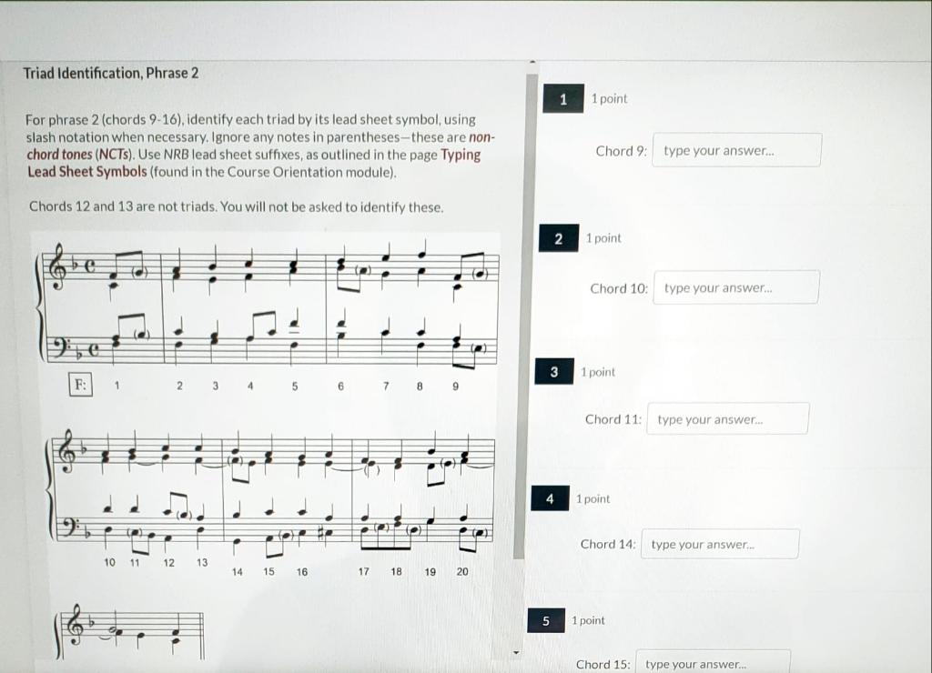 Triad Identification, Phrase 2 For phrase 2 (chords | Chegg.com
