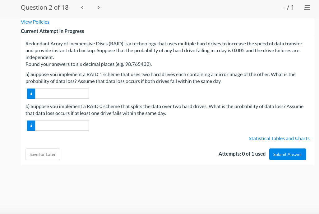 Solved Question 2 of 18 - / 1 III View Policies Current | Chegg.com