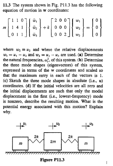 [Solved]: 11.3 The system shown in Fig. P11.3 has the foll