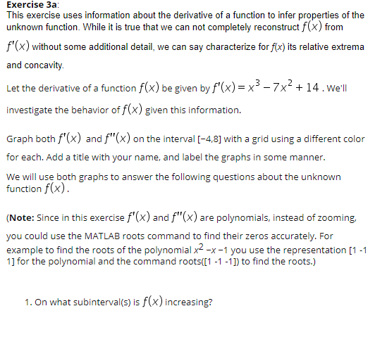 Exercise 3a: This exercise uses information about the | Chegg.com