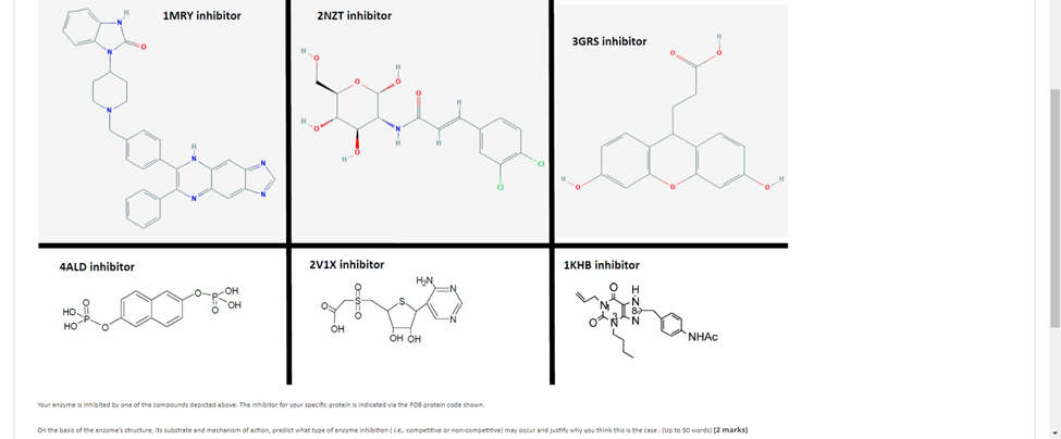 Solved PDB CODE: 2V1X, Your enzyme is inhibited by one of | Chegg.com