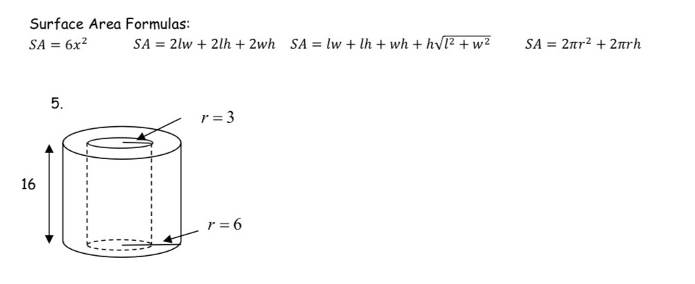 Solved Surface Area | Chegg.com
